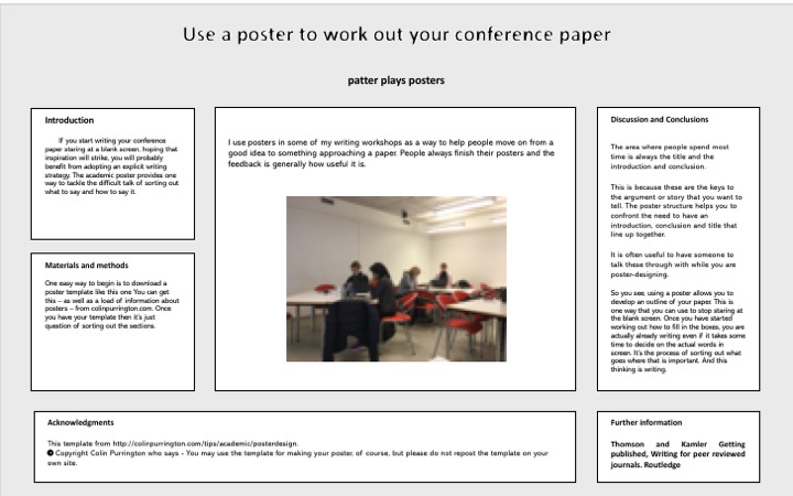 make a poster then write your paper – patter